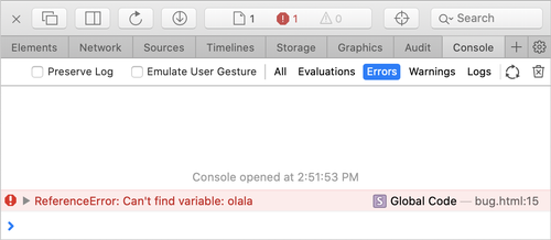 Copying errors from the browser console | Yandex Tracker
